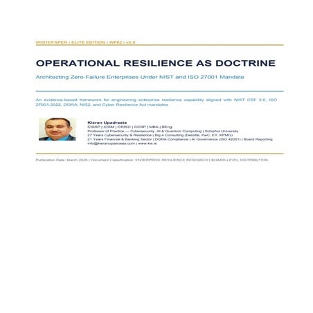Operational Resilience as Doctrine: Architecting Zero-Failure ...