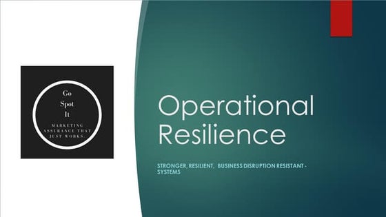 Bank of England Operational Resilience | PPT