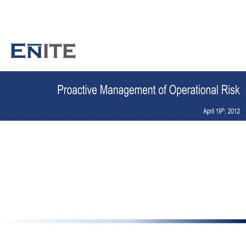 Proactive Management of Operational Risk | PPT