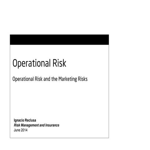 Operational risk and marketing risks | PDF | Business | Business and ...