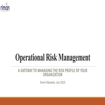 Operational risk management and measurement | PPT
