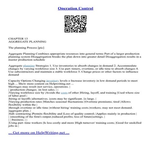 Operation Control | PDF