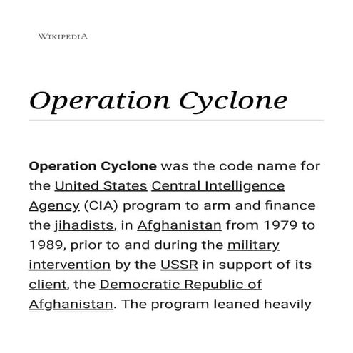 Operation cyclone wikipedia | PDF