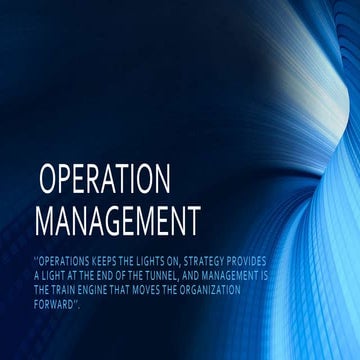 Operation management | PPT