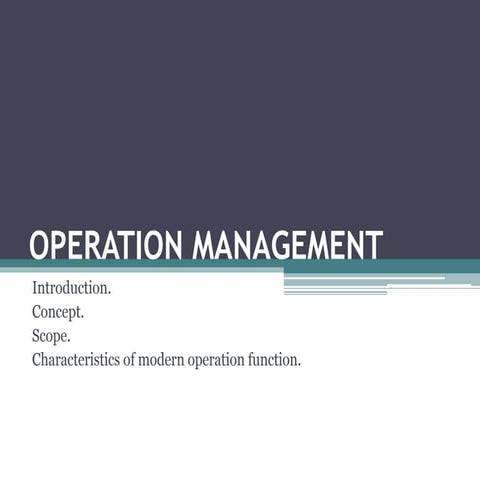 Operation management | PPT