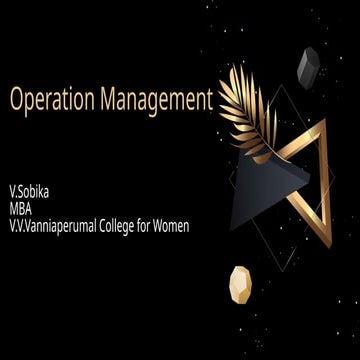 Operation Management - MBA | PPTX