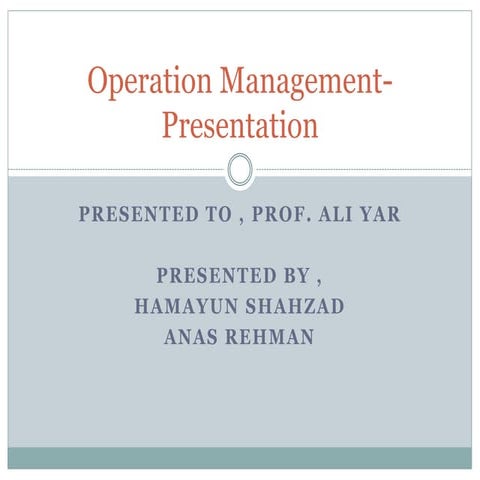 Forecasting -Operation management presentation | PPTX