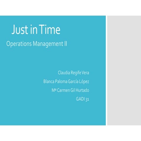 Just in time & Lean production | PPT