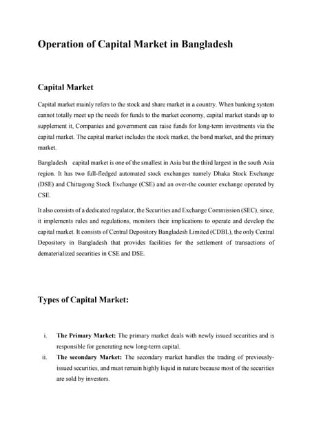 Capital market ppt | PPT | Stocks and Bonds | Personal Investing