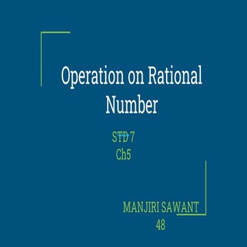 Operation on rational number | PPTX