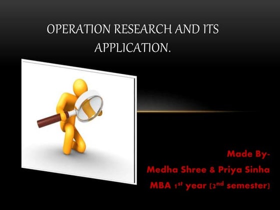Introduction to Operations Research | PPTX | Computer Software and Applications | Computing