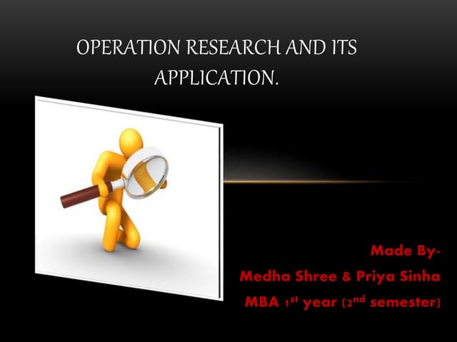 Introduction to Operations Research | PPTX