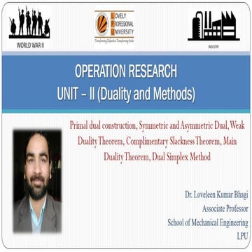 Operation research unit 2 Duality and methods | PPT
