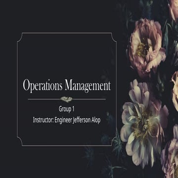 Introduction to operations management | PPT