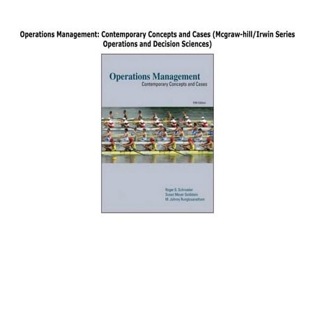 Operations Management: Contemporary Concepts and Cases (Mcgraw-hill ...
