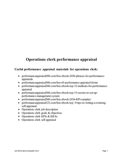 Shipping executive performance appraisal | PDF