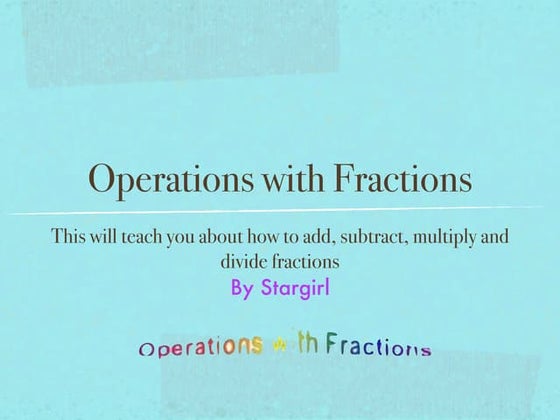 Adding and subtracting fractions | PPT