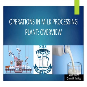 Operations in milk processing plant | PPTX