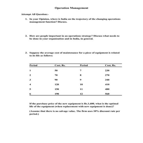 Operations management | PDF
