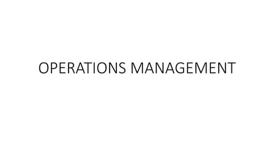 Operations management | PPT
