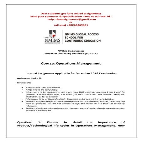 Operations management | DOCX