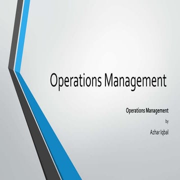 Operations management | PPTX