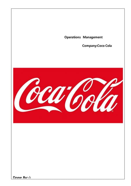 Coca cola-plant-layout | PPT | Food & Drink