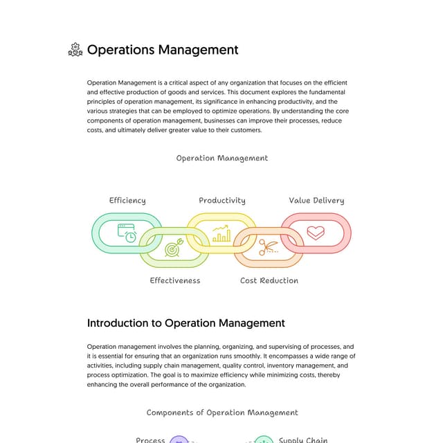 Operations Management - Efficiency and Growth | PDF