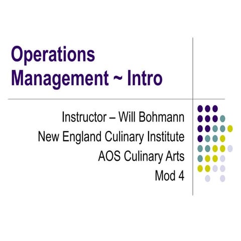 Operations Management ~ Intro | PPT