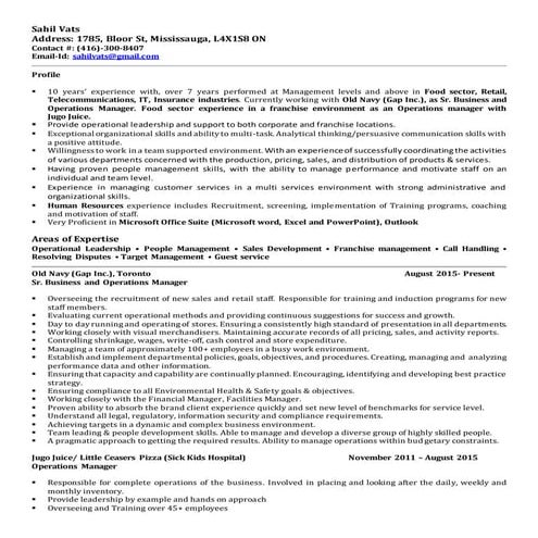 Sr Business and Operations manager | DOCX