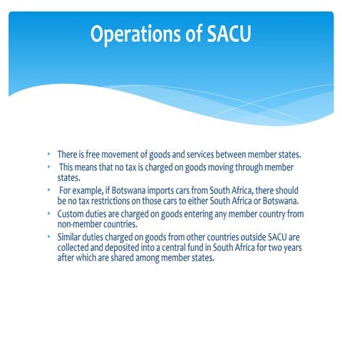 Operations of SACU and SADC- successes and challenges | PPTX