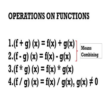 OPERATIONS ON FUNCTIONS (ADDITION, SUBTRACTION, MULTIPLICATION AND ...