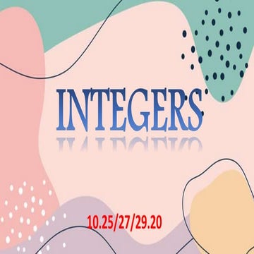 Operations on integers 7 | PPTX