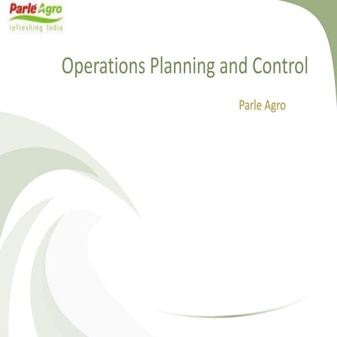 Operations planning and control | PPTX