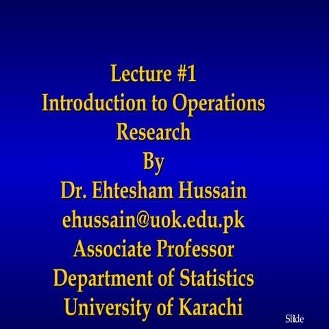 Operations research | PPT
