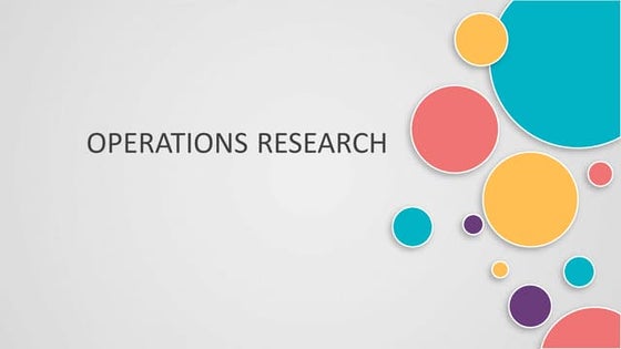 Introduction to Operations Research | PPTX | Science