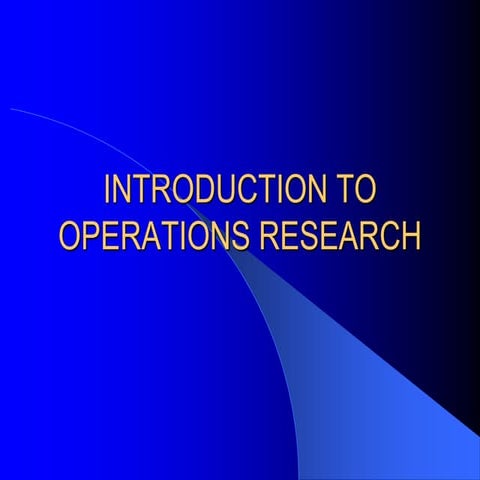 Operations research | PPT