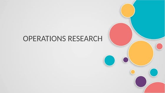 Introduction to Operations Research | PPTX | Science
