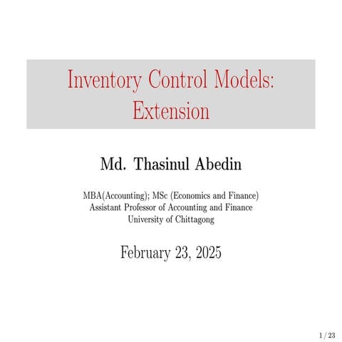 Operations_Research_Lesson_6_Inventory_Control_Models_Extension | PDF