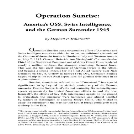 Operation sunrise | PDF