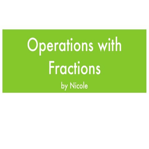 Operations with Fractions | KEY