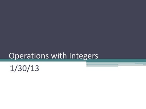 Operations with integers | PPTX