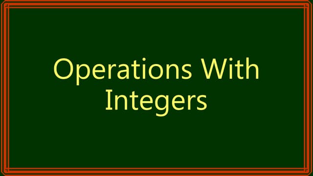 7th integers class 7 ppt | PPTX