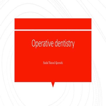 Operative dentistry | PPTX