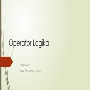 Operator Logika informatika kampus pancasakti tegal.pptx