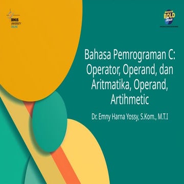 Operator Operand and Arithmetic in C programming | PPTX