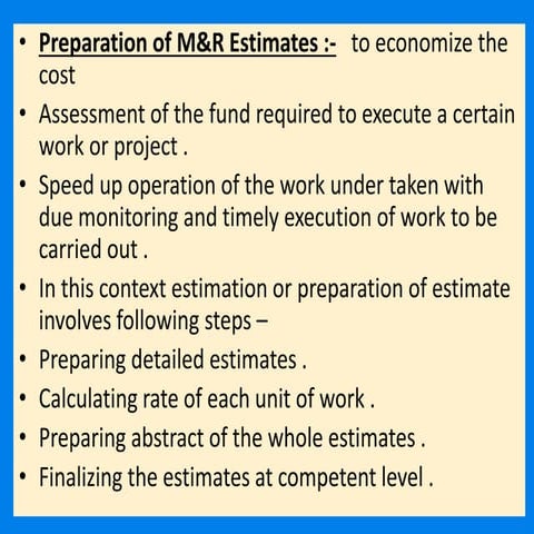M&R of Project | PPTX