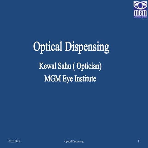 Ophthalmic dispensing | PPTX