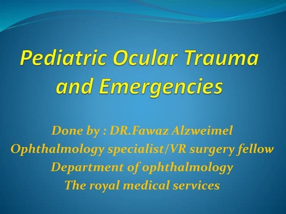 Eye presentations to the Emergency Department | PPT