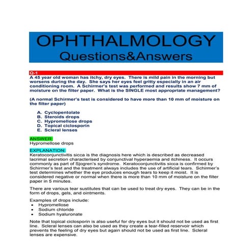 OPHTHALMOLOGY_mcq for various examination.pdf | Skin Care | Beauty